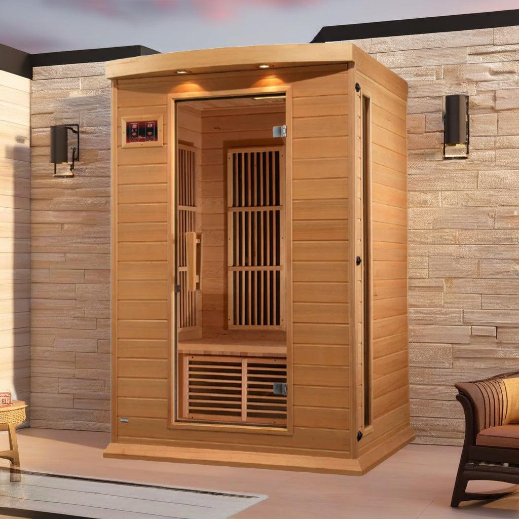 Maxxus "Seattle" 2-Person Low EMF FAR Infrared Sauna – Canadian Hemlock Wood, Advanced Features